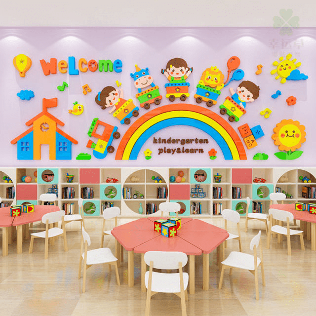 3d acrylic stickers for Kids Zone-Kinder Garden-acrylic mirror wall ...